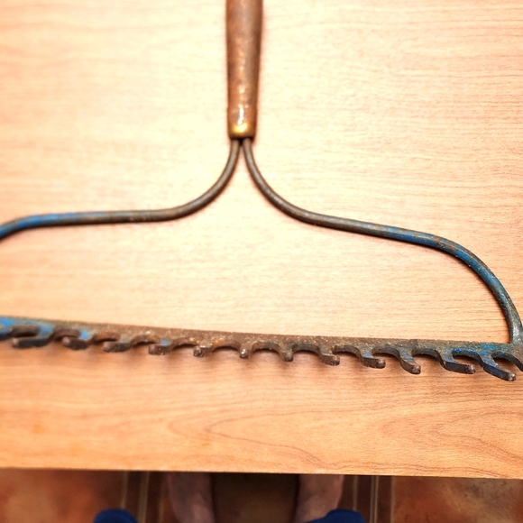 Source Unknown | Wall Decor | Vintage Iron Rake Handle Some Old Blue ...